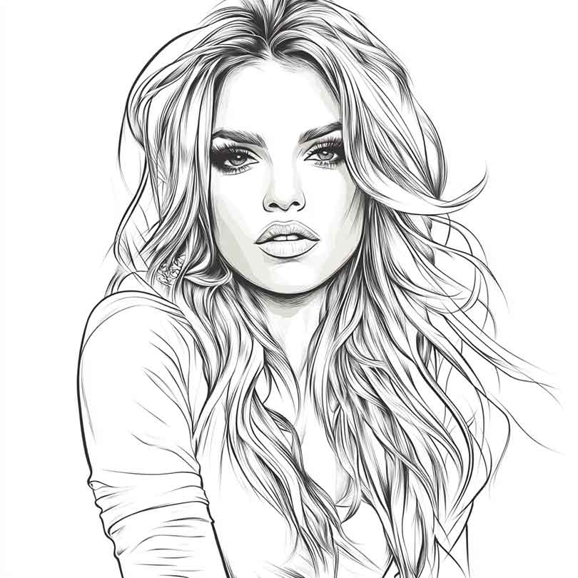 Desenhos de Britney Spears para Imprimir e Colorir/Pintar