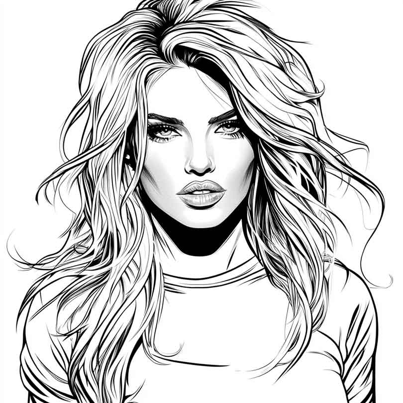 Desenhos de Britney Spears para Imprimir e Colorir/Pintar