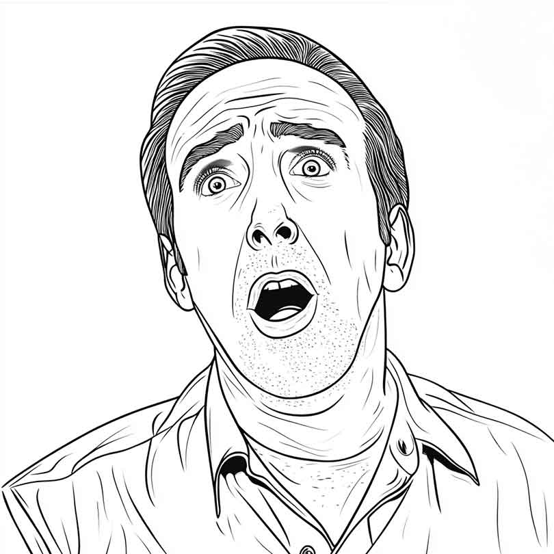 Desenhos de Nicolas Cage para Imprimir e Colorir/Pintar