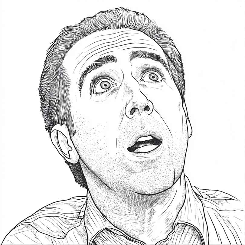 Desenhos de Nicolas Cage para Imprimir e Colorir/Pintar