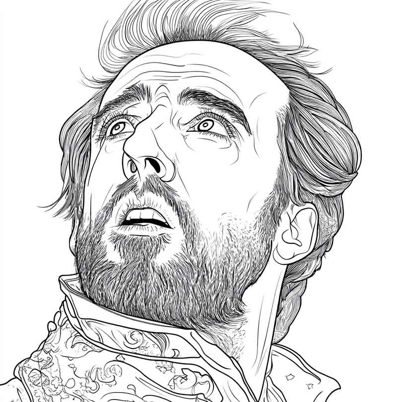 Desenhos de Nicolas Cage para Imprimir e Colorir/Pintar