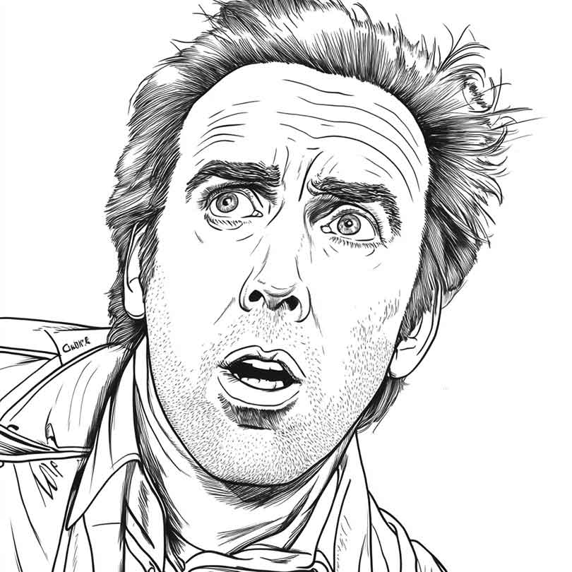 Desenhos de Nicolas Cage para Imprimir e Colorir/Pintar