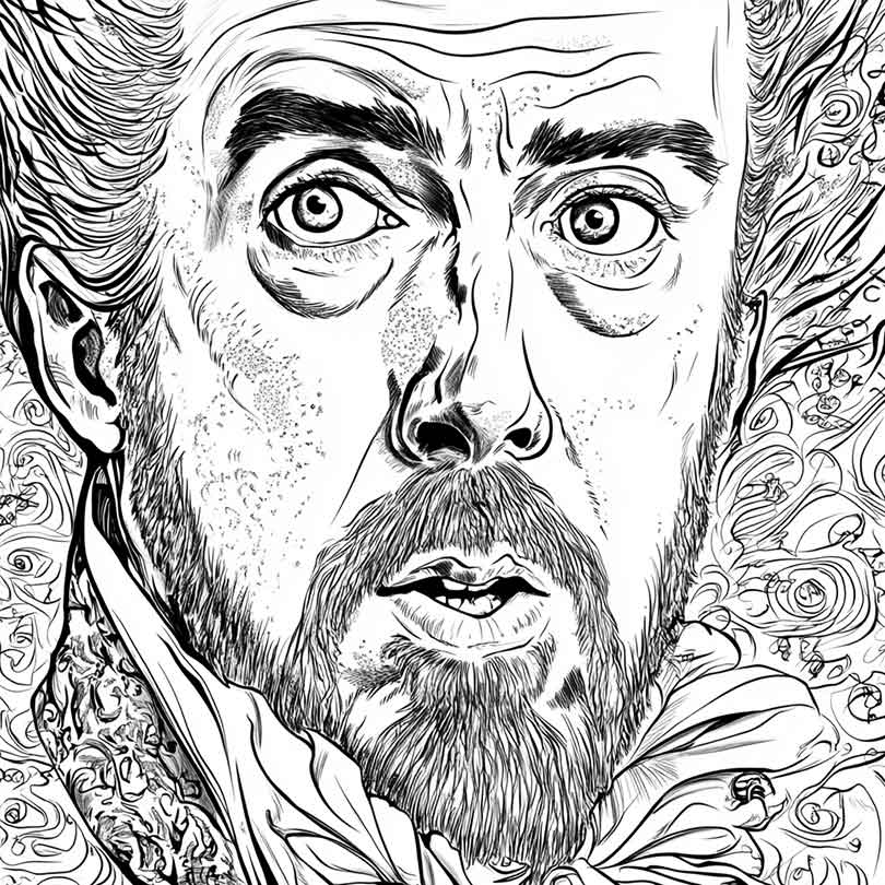 Desenhos de Nicolas Cage para Imprimir e Colorir/Pintar