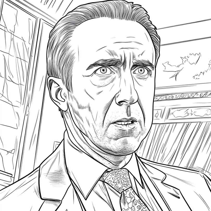 Desenhos de Nicolas Cage para Imprimir e Colorir/Pintar