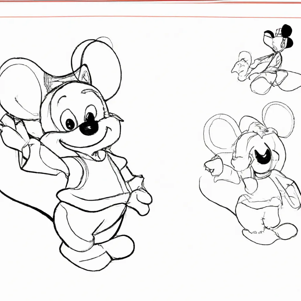 Desenhos do Adorável Mickey Mouse para Imprimir e Colorir