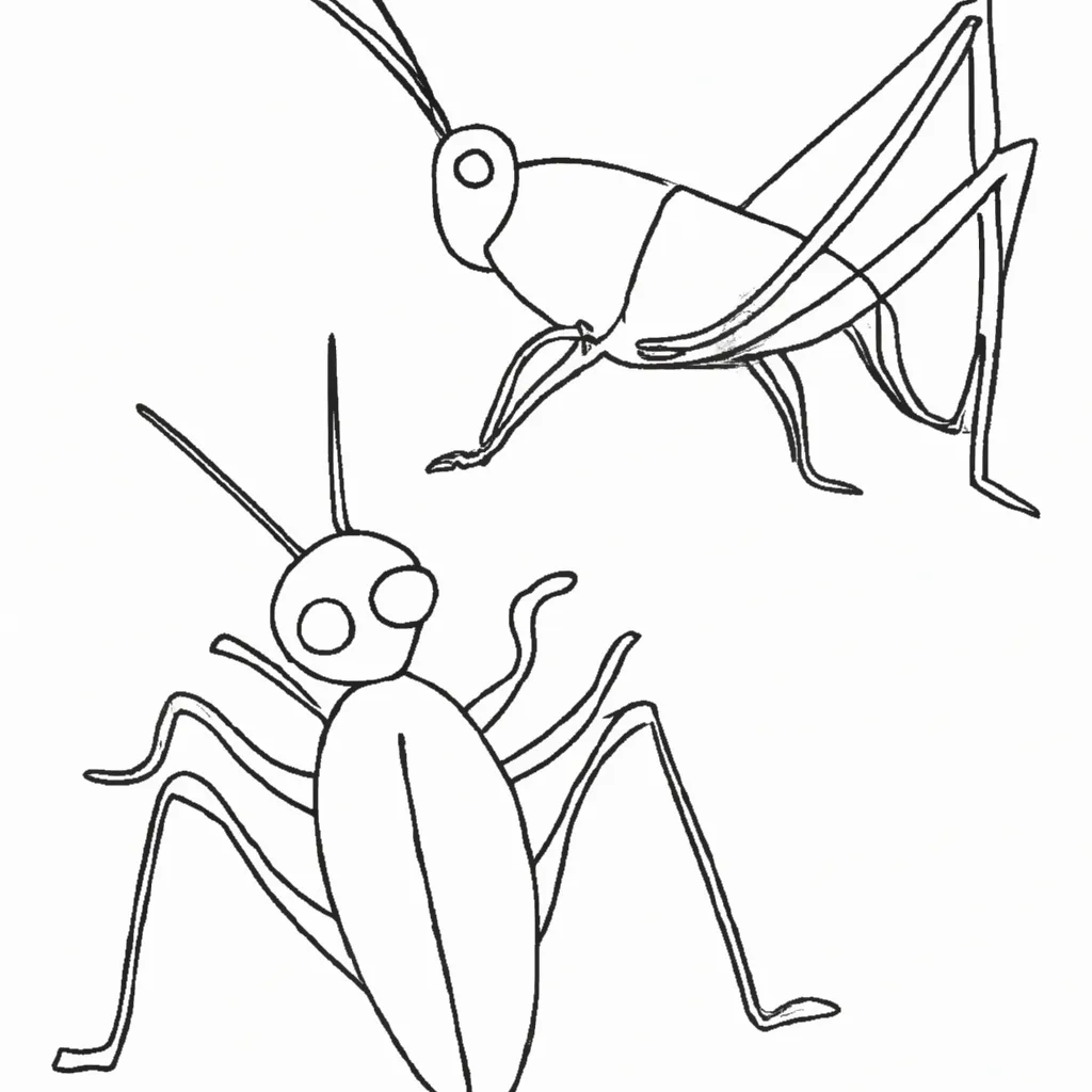 Desenhos de grilos para imprimir e colorir