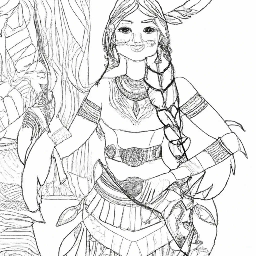 Desenhos Fantásticos de "Pocahontas" para Imprimir e Colorir