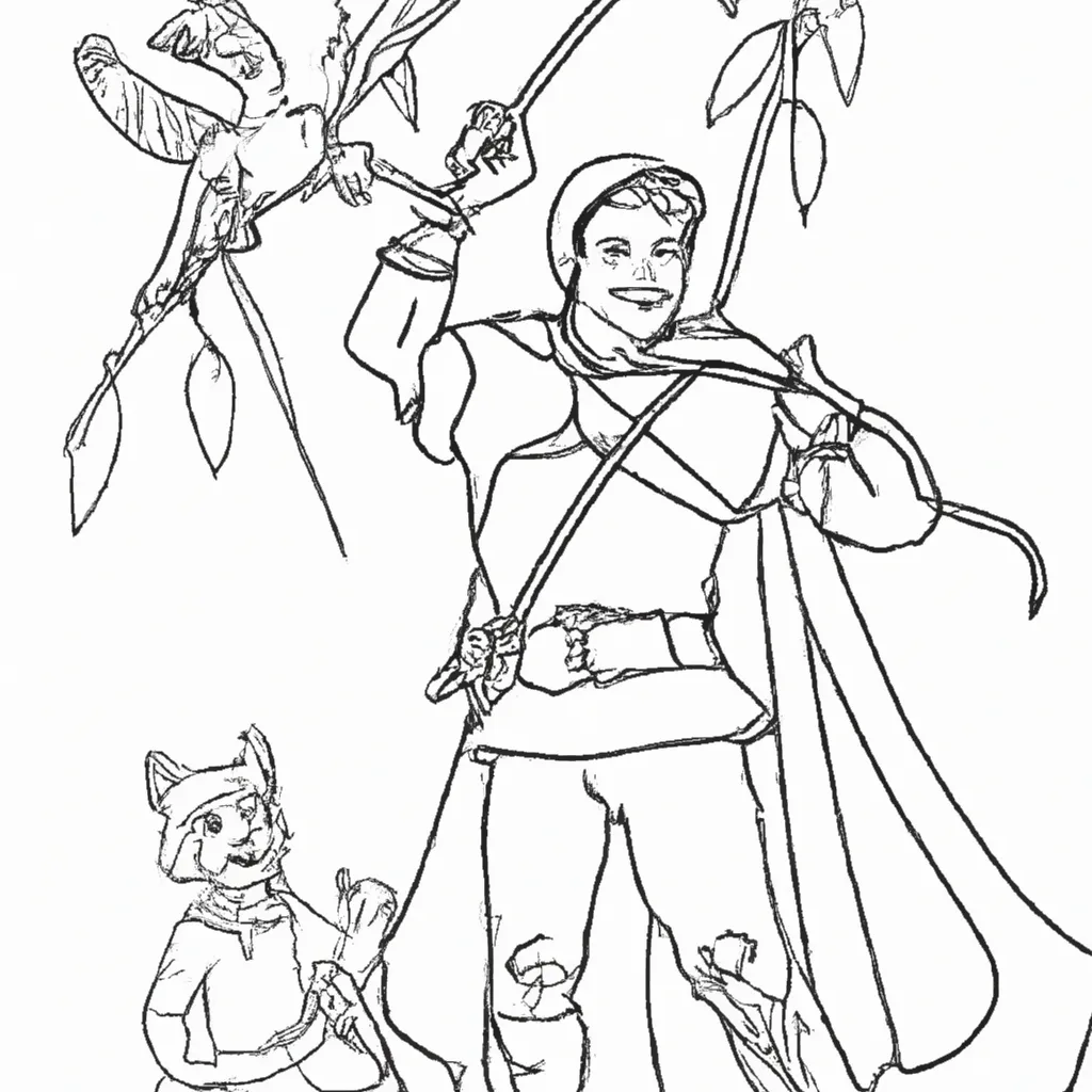 Desenhos Fantásticos de "Robin Hood" para Imprimir e Colorir