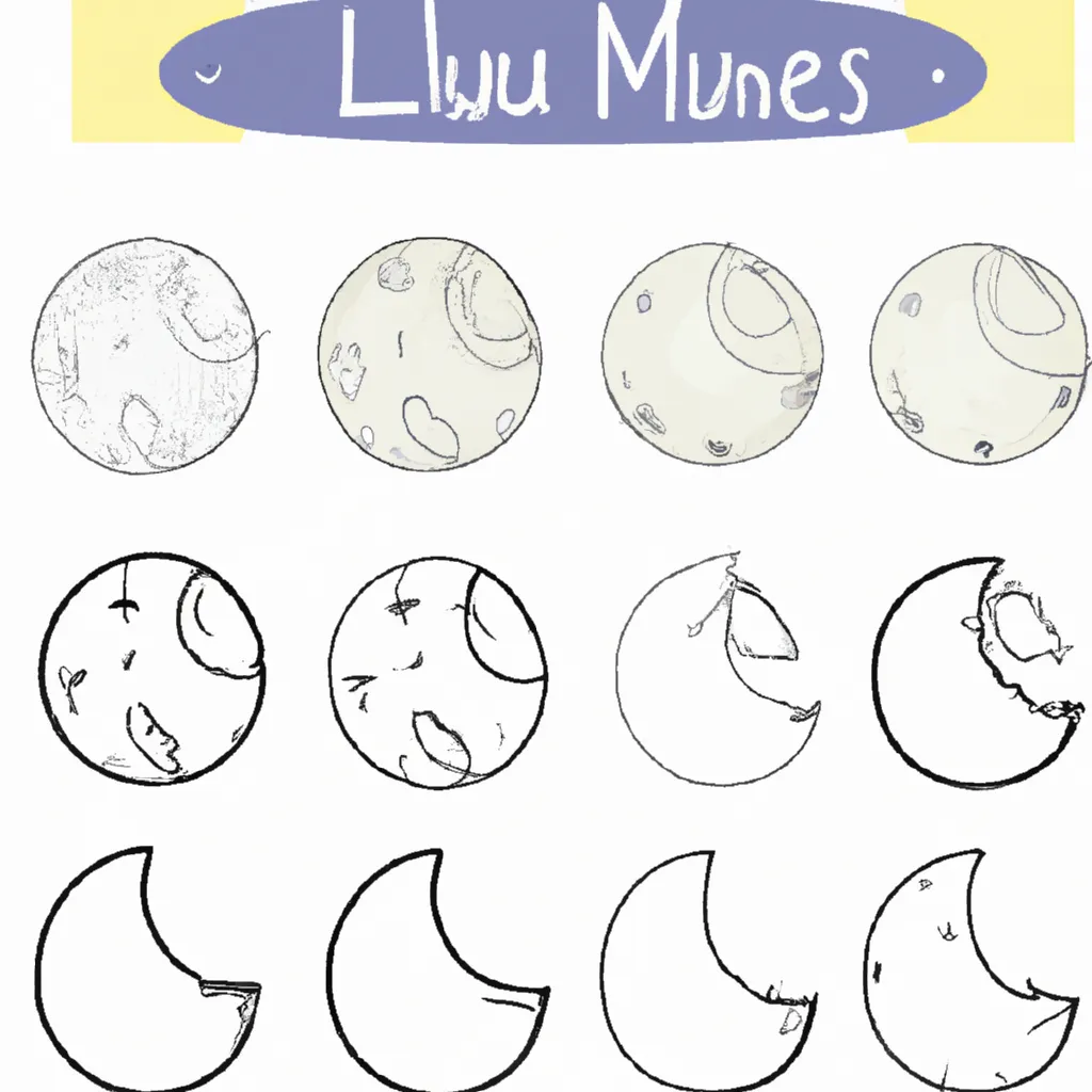 Desenhos de Fases da Lua para Imprimir e Colorir
