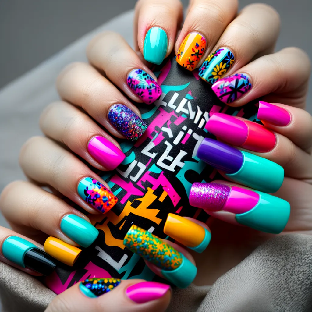 Unhas decoradas com estilo de graffiti