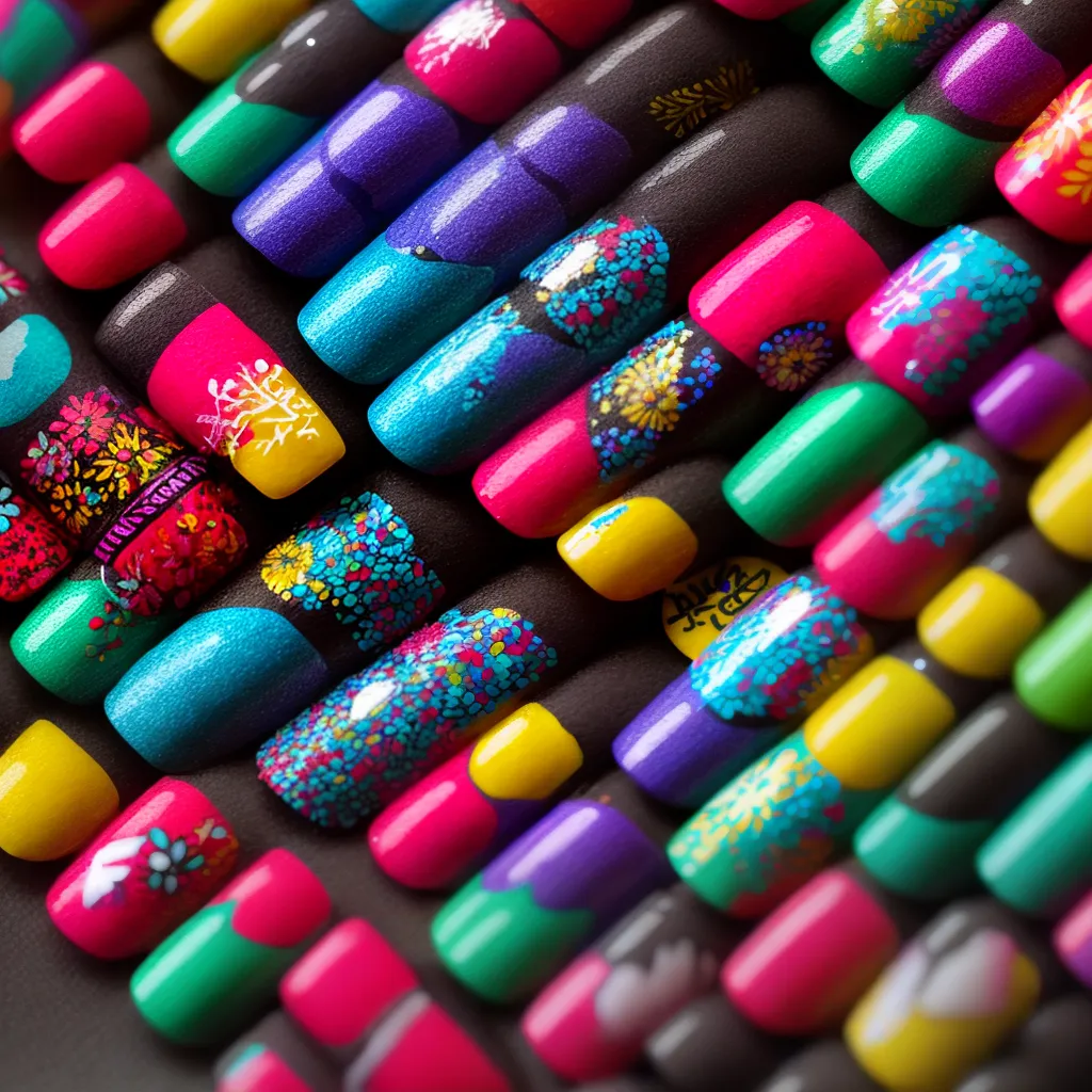 Unhas decoradas com estilo de graffiti