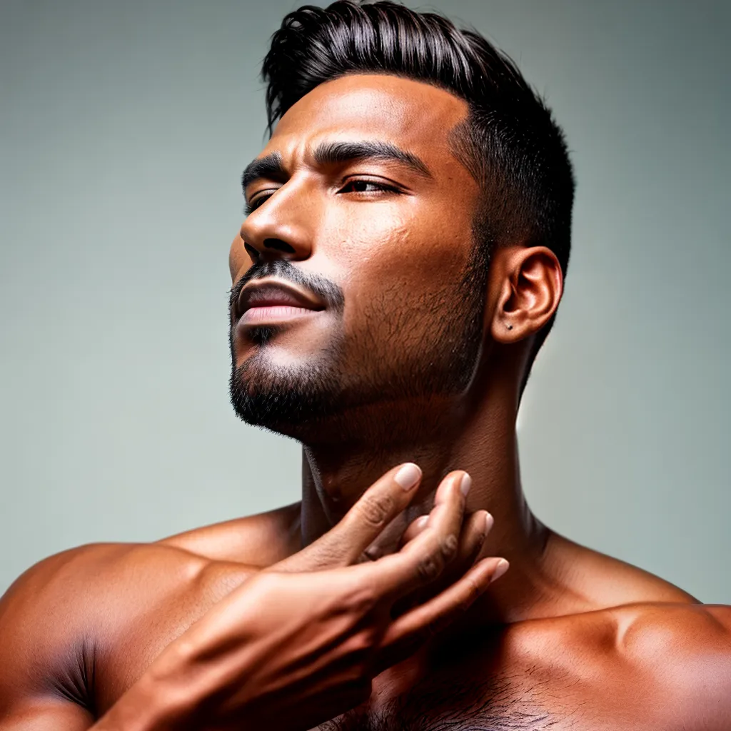 Homens e cuidados com a pele do pescoço