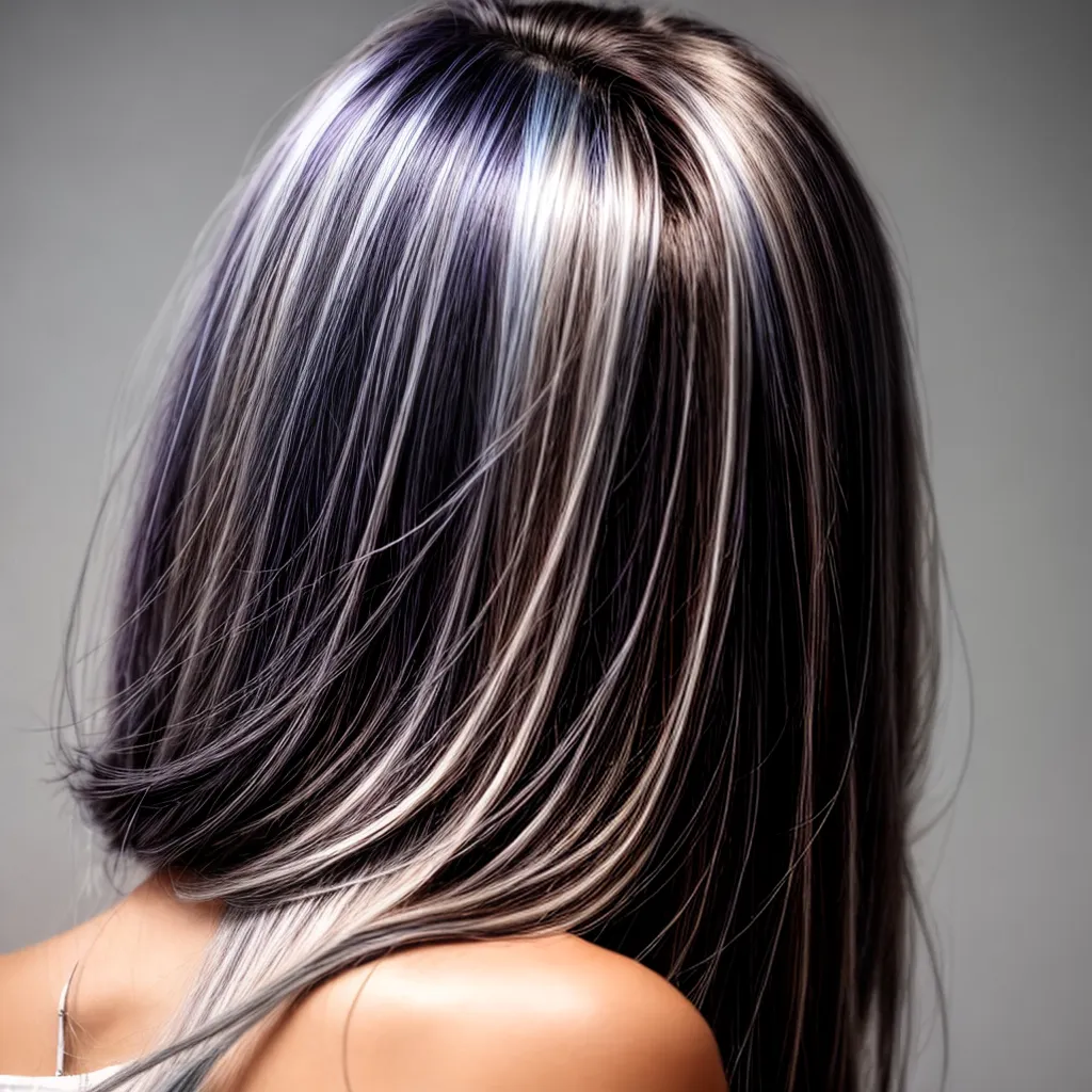 Cabelo com mechas em tons de pedra-da-lua