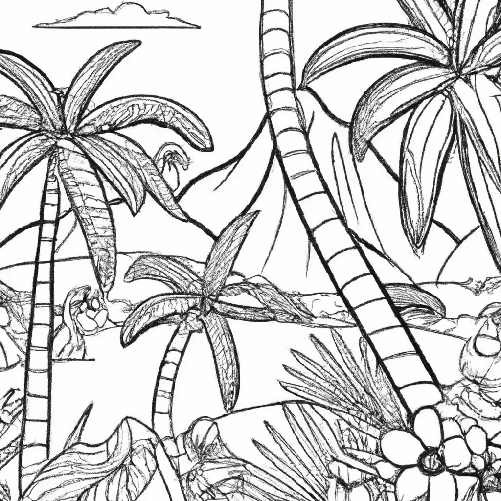 Pinte Seu Próprio Paraíso: Desenhos De Paisagens Tropicais Para Colorir