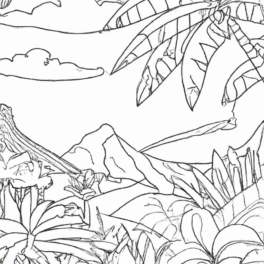 Pinte Seu Próprio Paraíso: Desenhos De Paisagens Tropicais Para Colorir