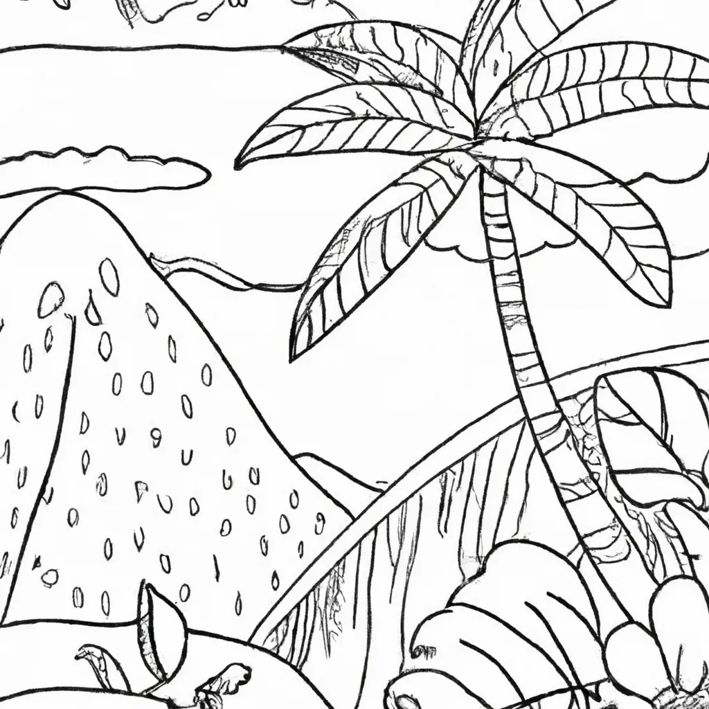 Pinte Seu Próprio Paraíso: Desenhos De Paisagens Tropicais Para Colorir