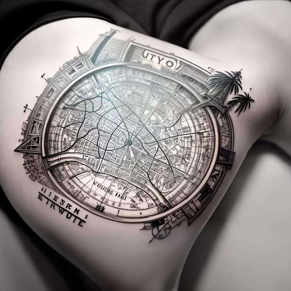 Tatuagens de mapas e lugares favoritos