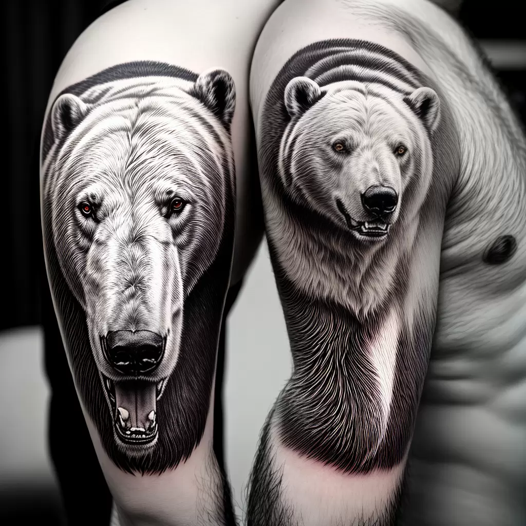 Tatuagens de ursos polares e seu simbolismo de força e adaptação