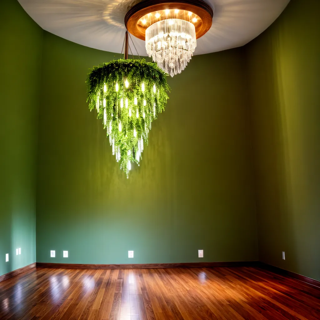 Lustres e Plantas: Um Toque Verde no Brilho da Decoração.