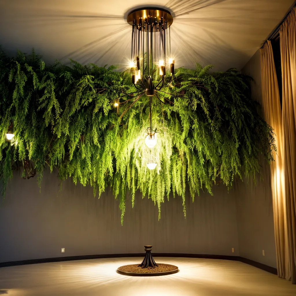 Lustres e Plantas: Um Toque Verde no Brilho da Decoração.