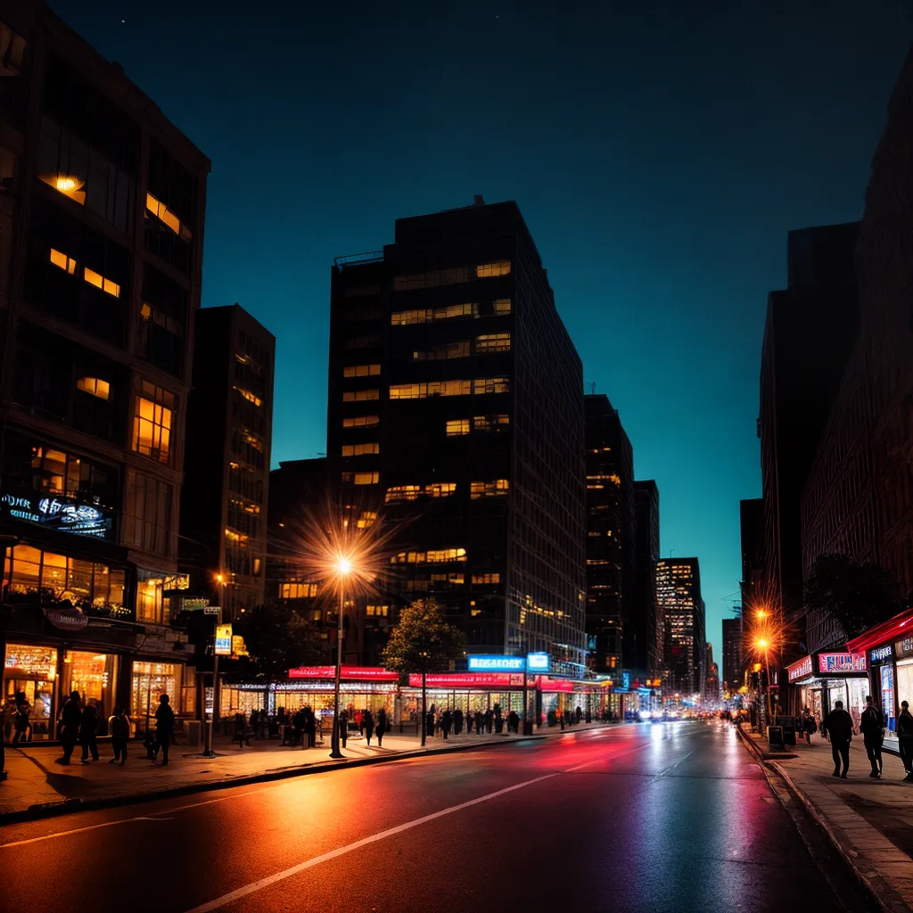 Fotografia de Rua Noturna: Explorando a Cidade Após o Pôr do Sol